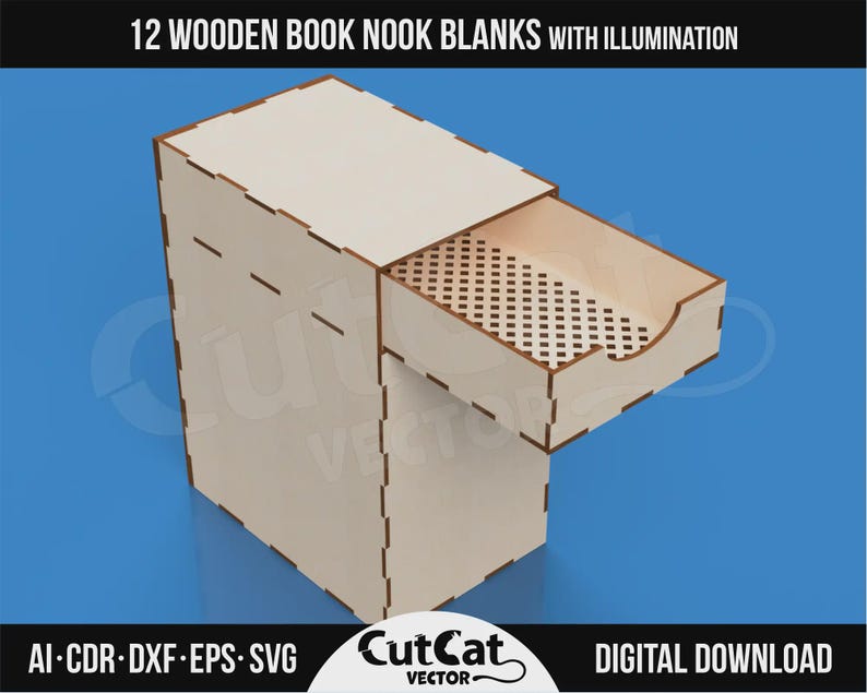 Laser Cut Book Nook Templates: 12 DIY Bookshelf Insert Designs (digital ...