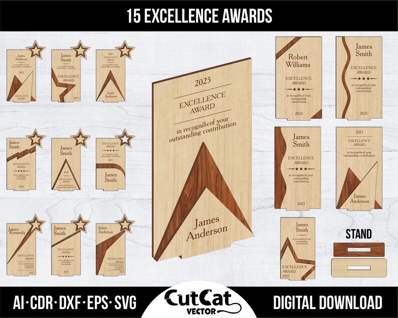 Laser Cut Award Trophy SVG Files: 15 DIY Designs for Glowforge & Xtool ...