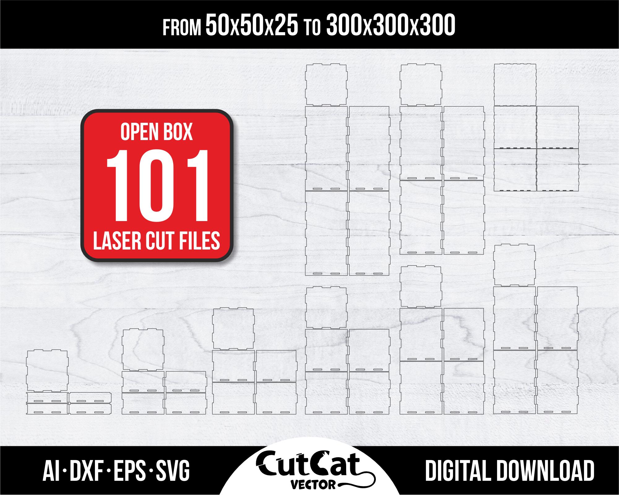 101 Open Storage Box Bundle | Laser Cut Engraving SVG Files Glowforge ...