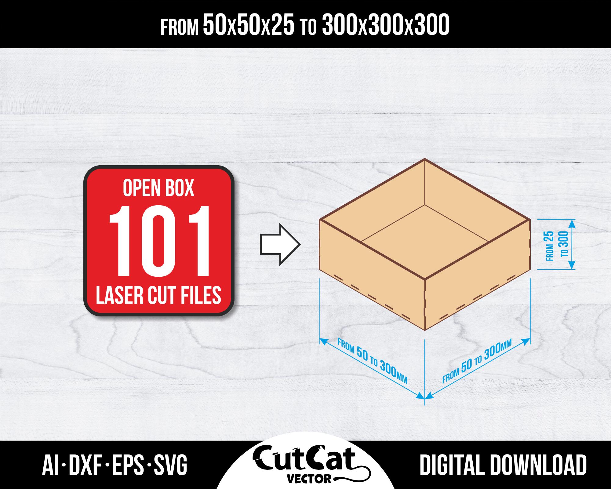 101 Open Storage Box Bundle | Laser Cut Engraving SVG Files Glowforge ...