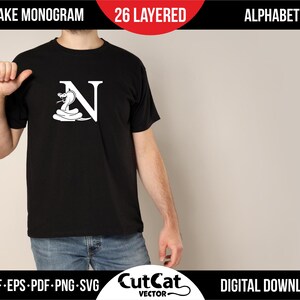 26 Individual Cobra Monogram Alphabet SVG, PNG, Monogram Snake Alphabet ...