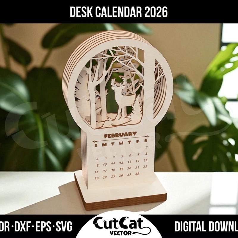 Wooden Desk Calendar Organizer - Etsy