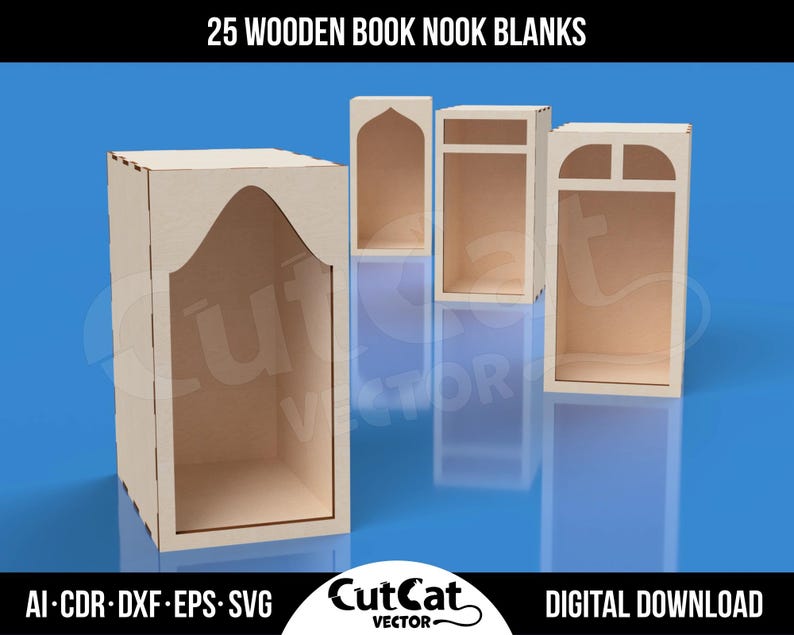 25 Book Nook Laser Cut Templates Bundle Decorative Fronts | Vector ...