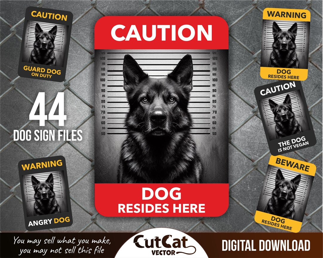 Poster Beware of Dog Sign, Poster, Sign Guarded by Dog, Beware of Angry ...