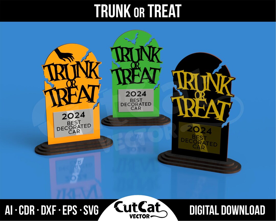 Trunk or Treat Award Trophy Laser Engraved Cut Files SVG (digital ...