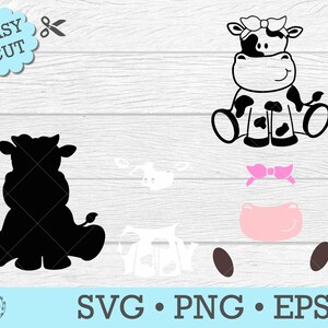 Girl Cow Svg, Cow Clipart, Kids Cow With Bandana, Farm Animal Clipart ...