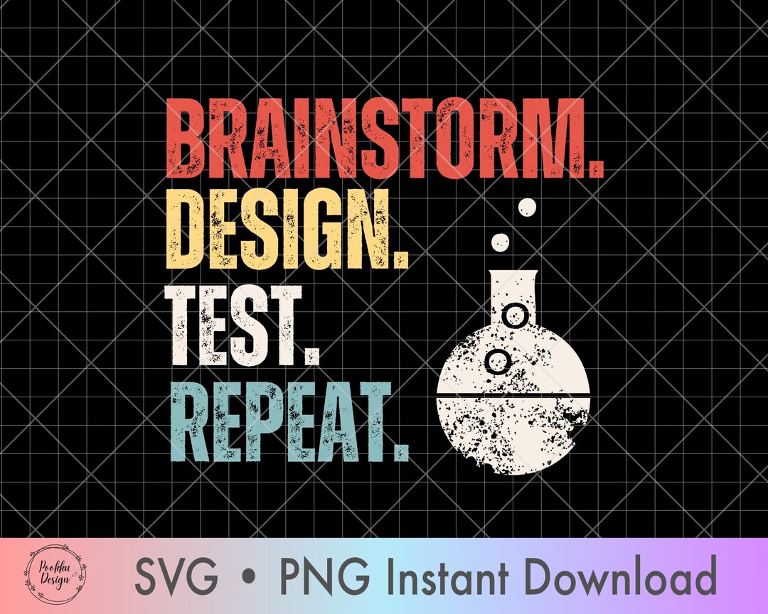 Brainstorm Design Test Repeat Cut File for Printing on Shirt, Funny ...