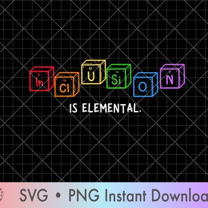 Inclusion is Elemental Cut File for Printing on Shirt, Rainbow Pride ...