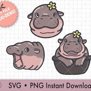 Moo Deng SVG PNG, Moodeng Bouncy Hippo, Moo-deng Baby Pygmy Hippo to ...