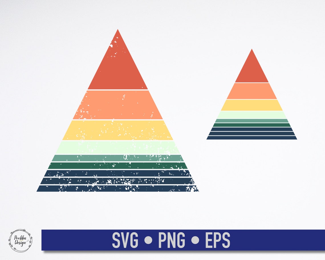 Triangle Distressed Retro Sunset SVG Grunge Retro Sunset - Etsy