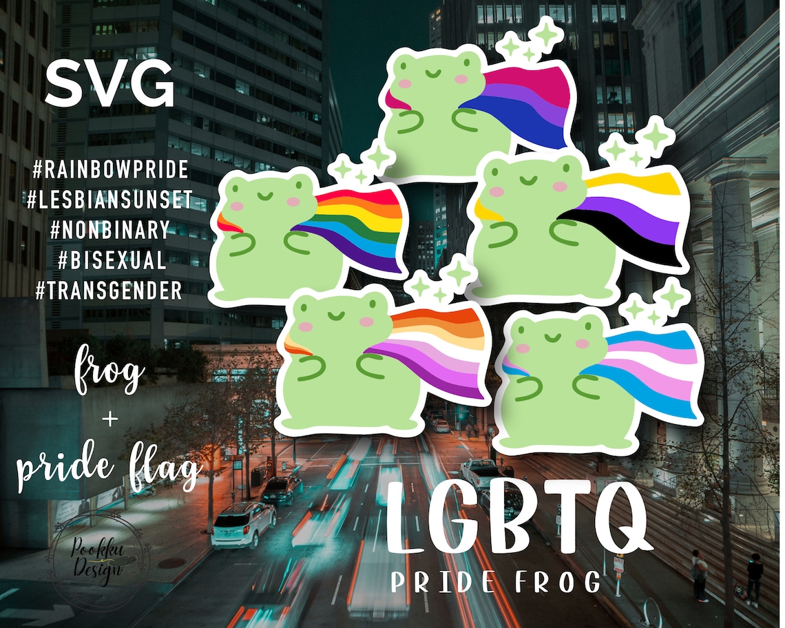 LGBTQ Pride Flag Frog SVG PNG Pride Frog Rainbow Pride | Etsy