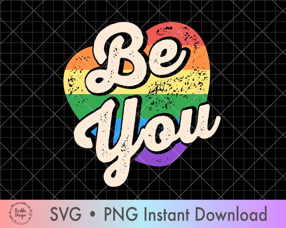Be You Pride Heart Cut File for Printing on Shirt Rainbow - Etsy