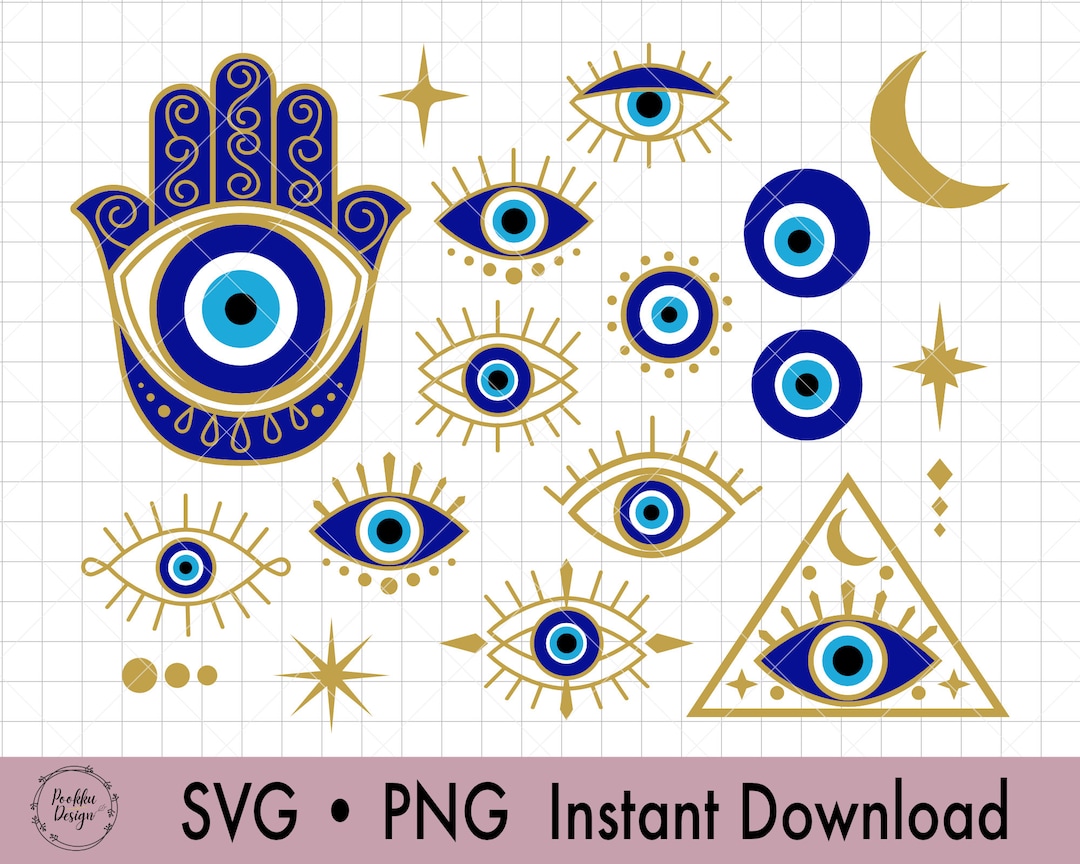 Evil Eye Bundle SVG, Hamsa Hand Svg, Turkish Eye, Eye of Protection PNG ...