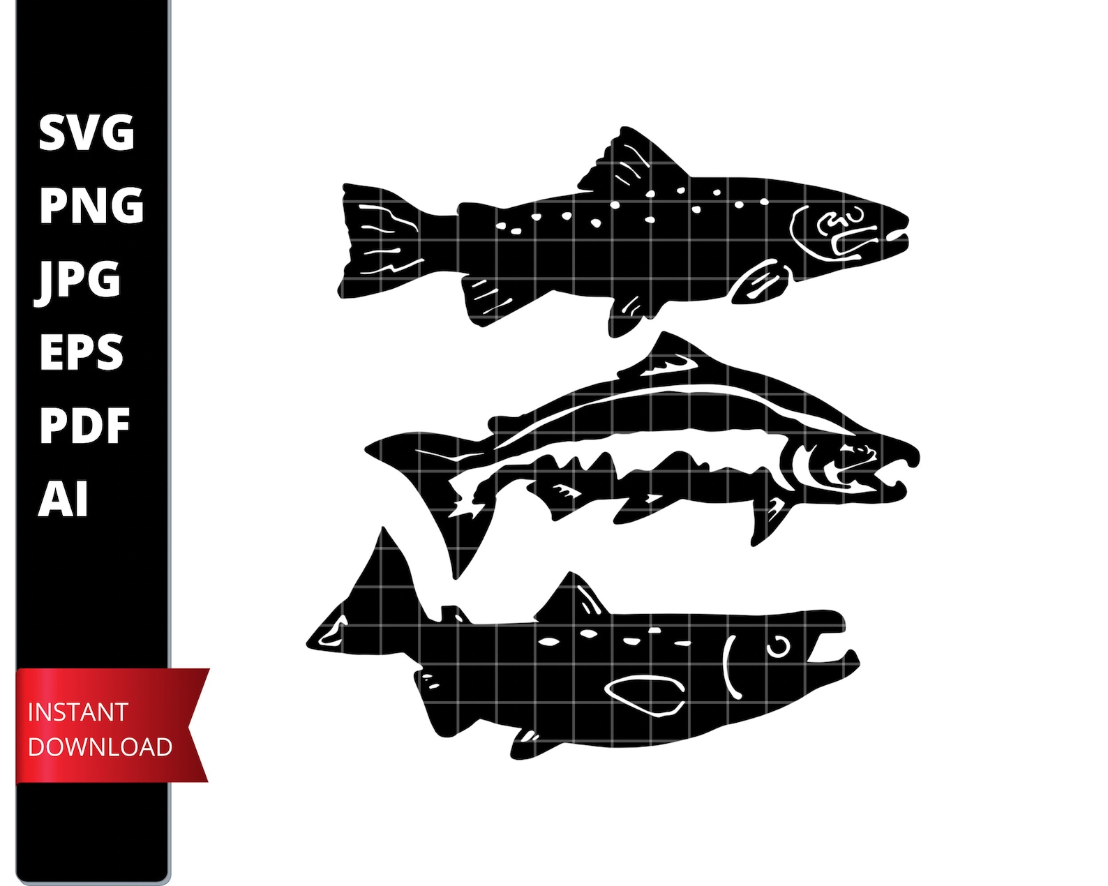 Salmon Fishing Lover SVG, Salmon Fish Stencil SVG, Fish Lover PNG ...