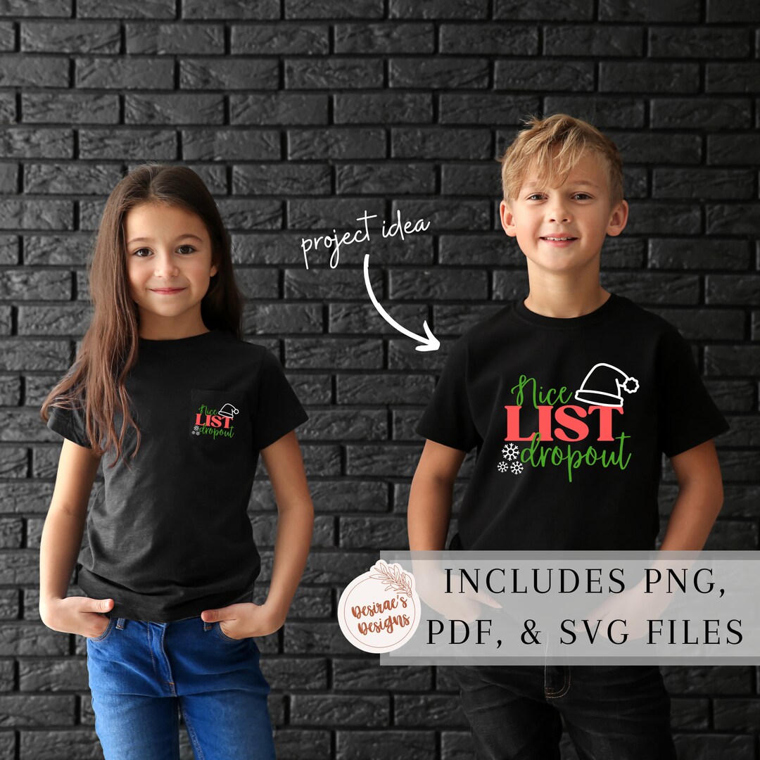 Nice List Dropout SVG - Christmas SVG - Kids Christmas Shirt - Funny ...