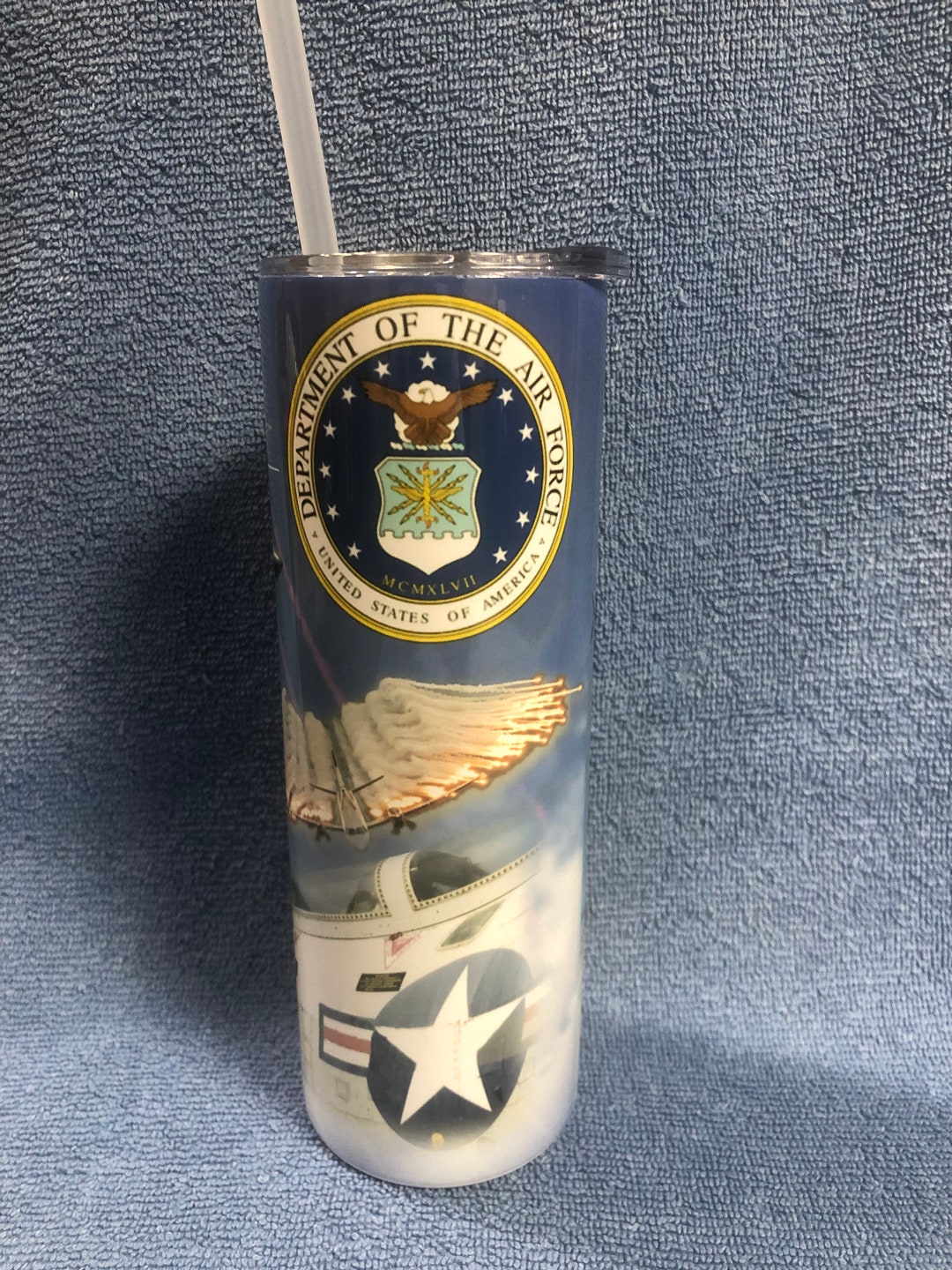 United States Air Force 20oz Stainless Tumbler W/plastic Straw - Etsy