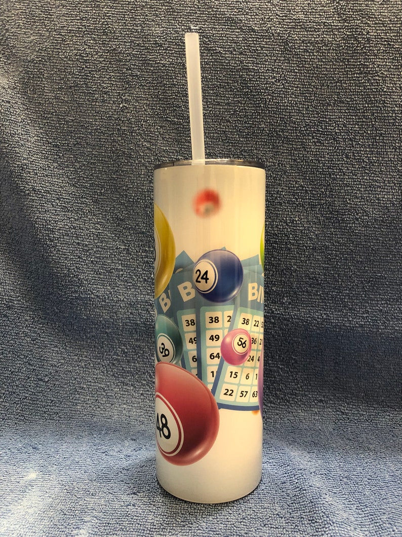 Bingo 20oz Stainless Tumbler W/plastic Straw - Etsy