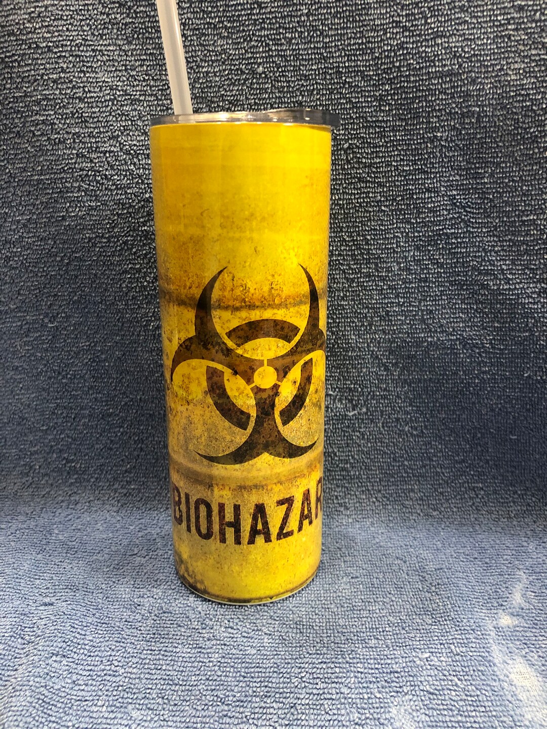 Biohazard Yellow Rusty Barrel 20oz Stainless Tumbler W/plastic Straw - Etsy