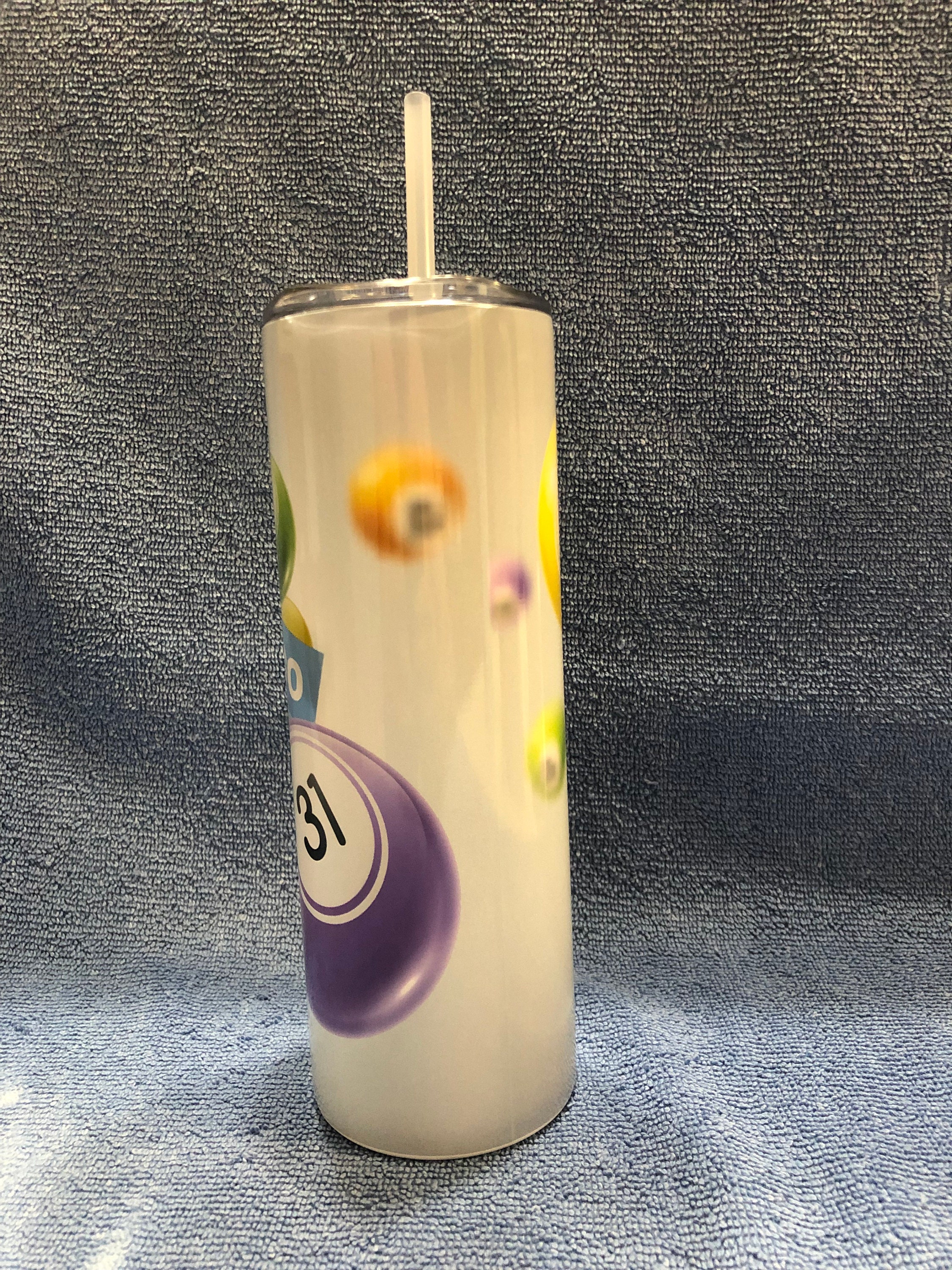 Bingo 20oz Stainless Tumbler W/plastic Straw - Etsy