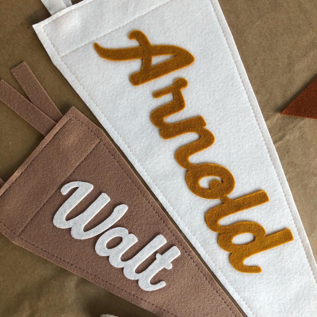 Large Custom Pennant Flag Cursive Font - Etsy