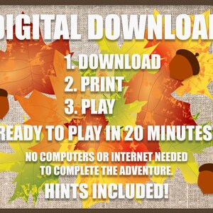 Printable Fall Mystery Adventure, Family Friendly Printable Puzzle Game ...