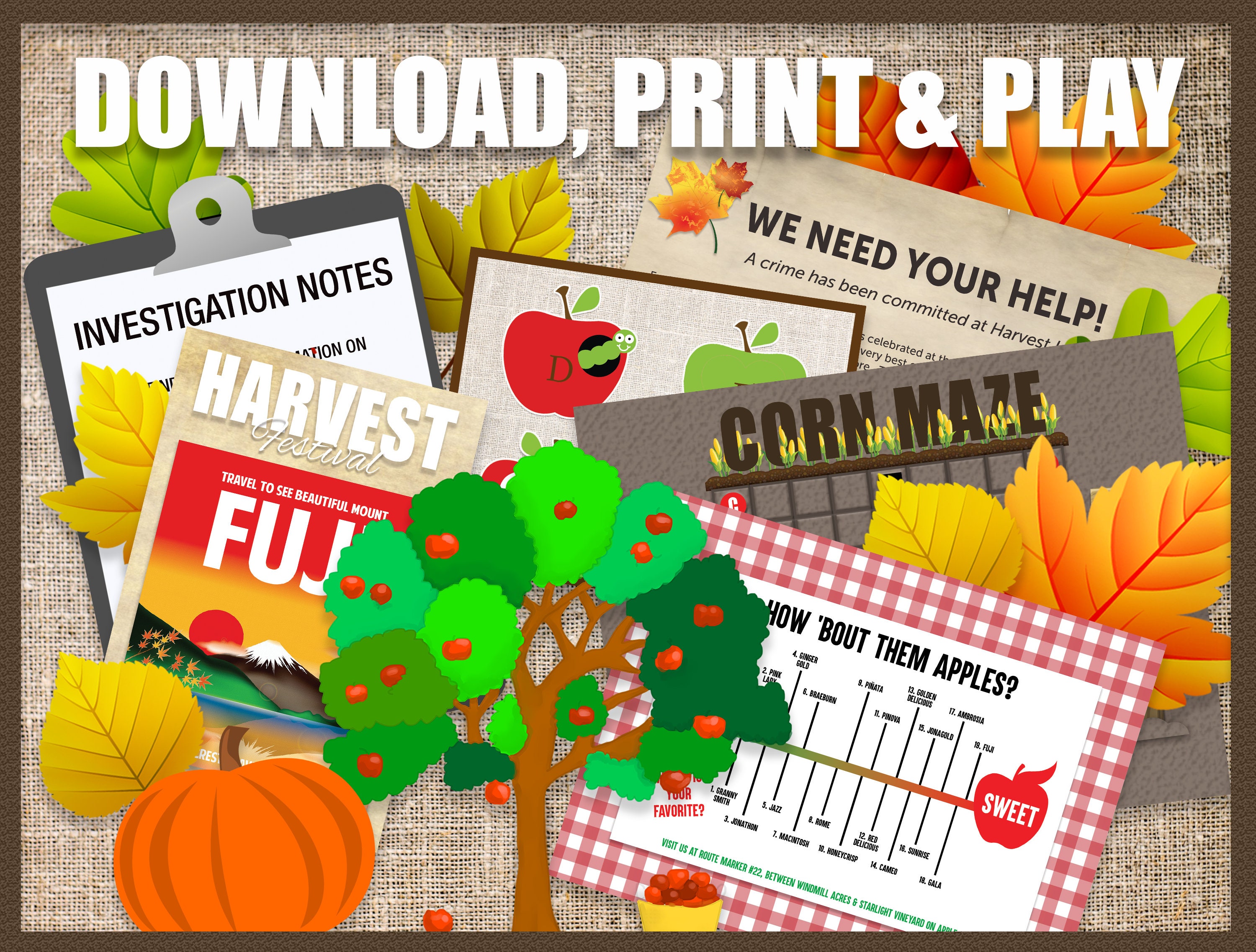 Printable Fall Mystery Adventure, Family Friendly Printable Puzzle Game ...