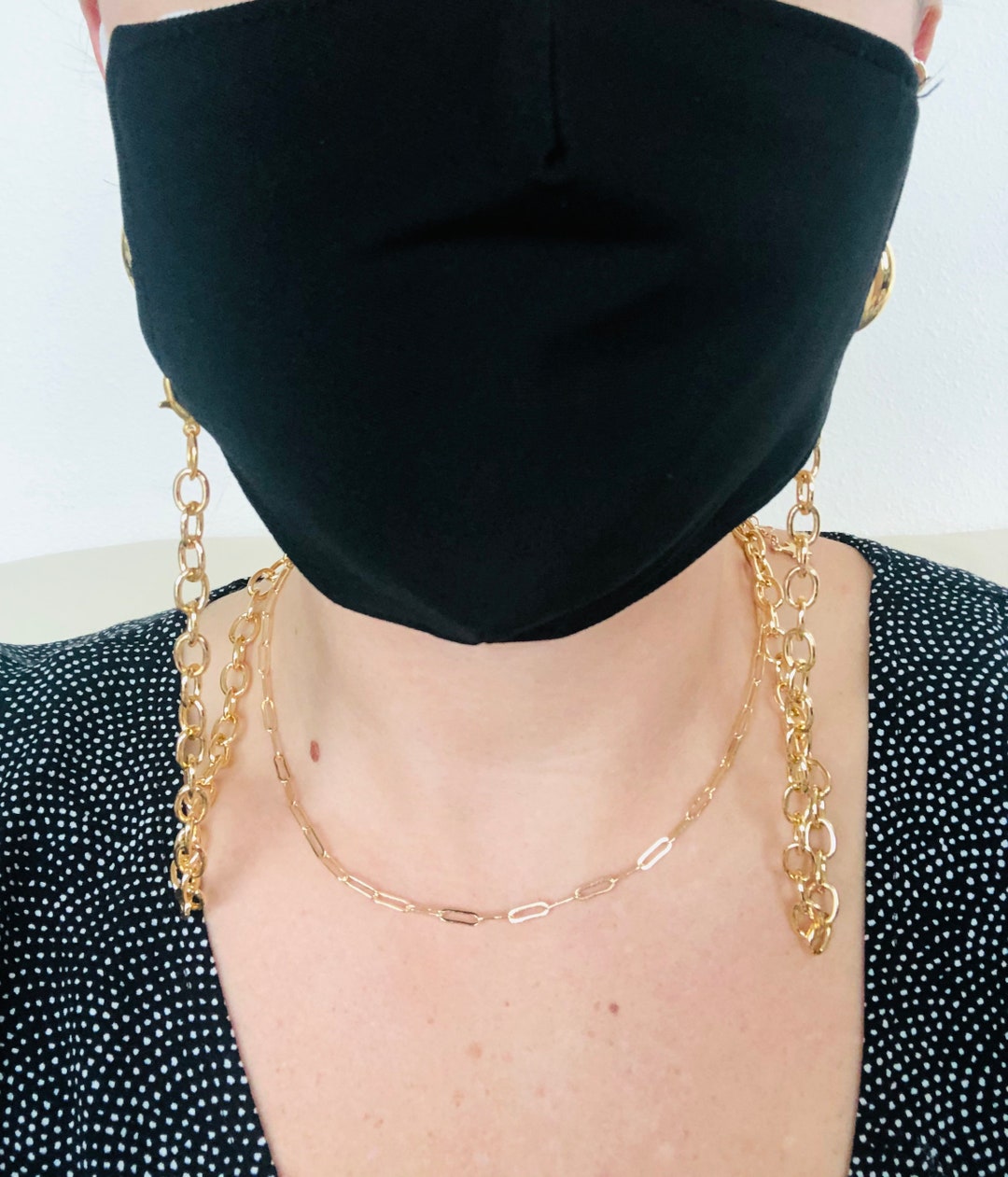 Gold Mask Chain, Mask Chain, Mask Holder, Mask Strap, Facemask Necklace ...