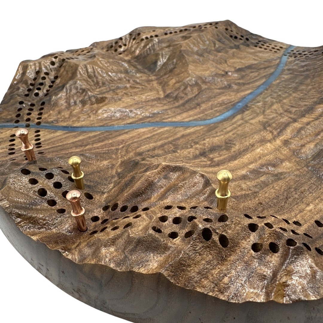 Customizable 3D Topographical Round Cribbage Board Choose - Etsy