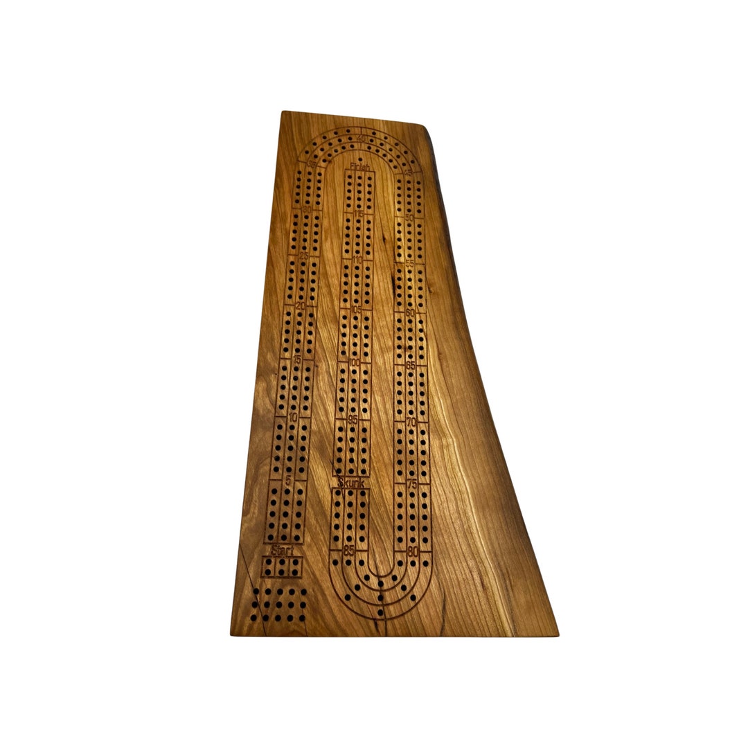 Live Edge Cribbage Board | Cherry | Peg Storage Included - Etsy