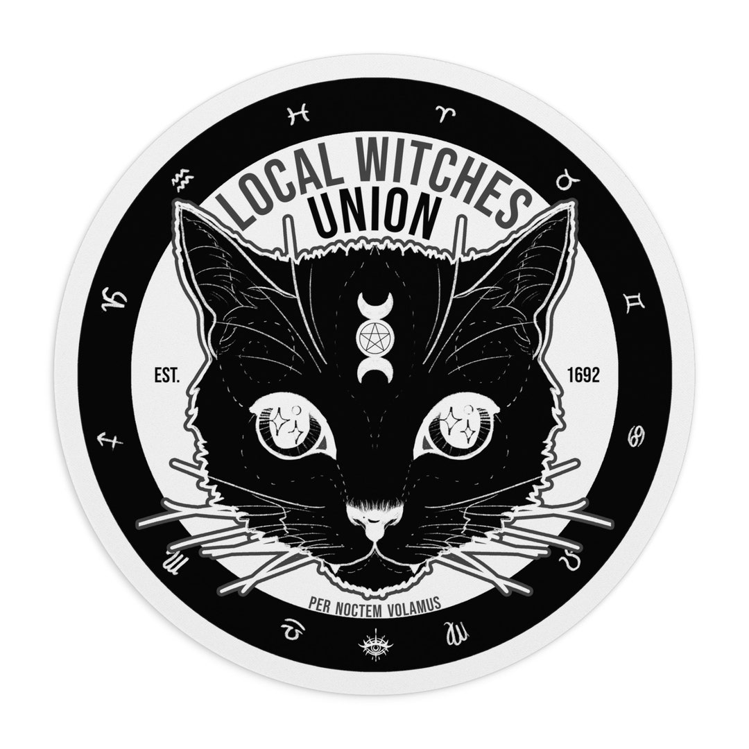 LOCAL WITCHES UNION Black Cat Round Mouse Pad Gift - Etsy