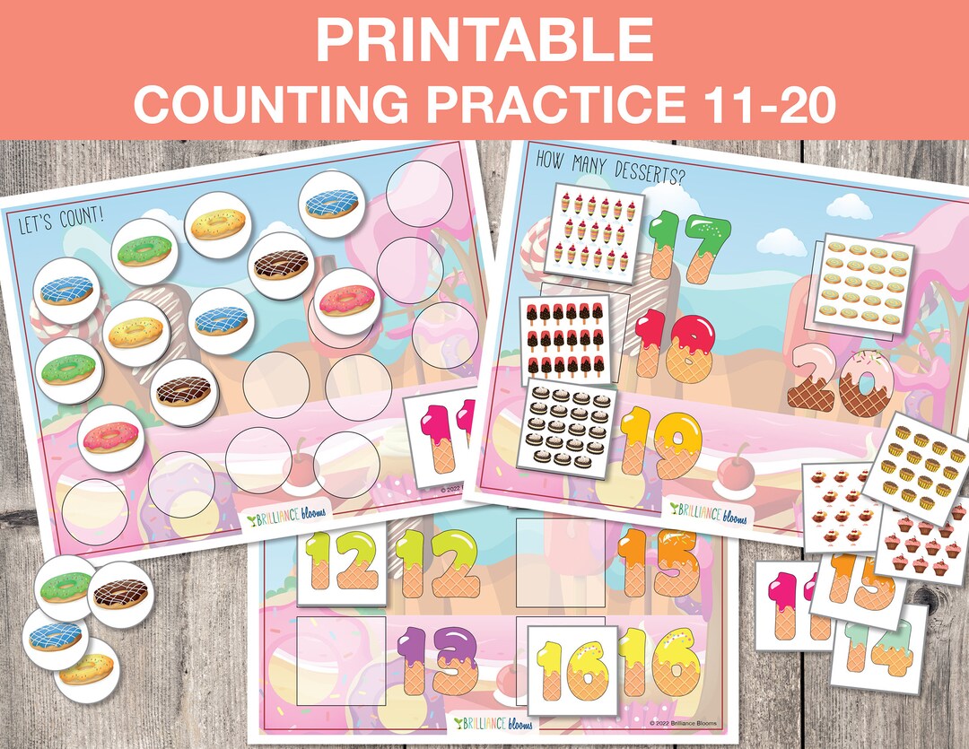 Printable Counting Activities Let's Count 11 to 20 Learn - Etsy
