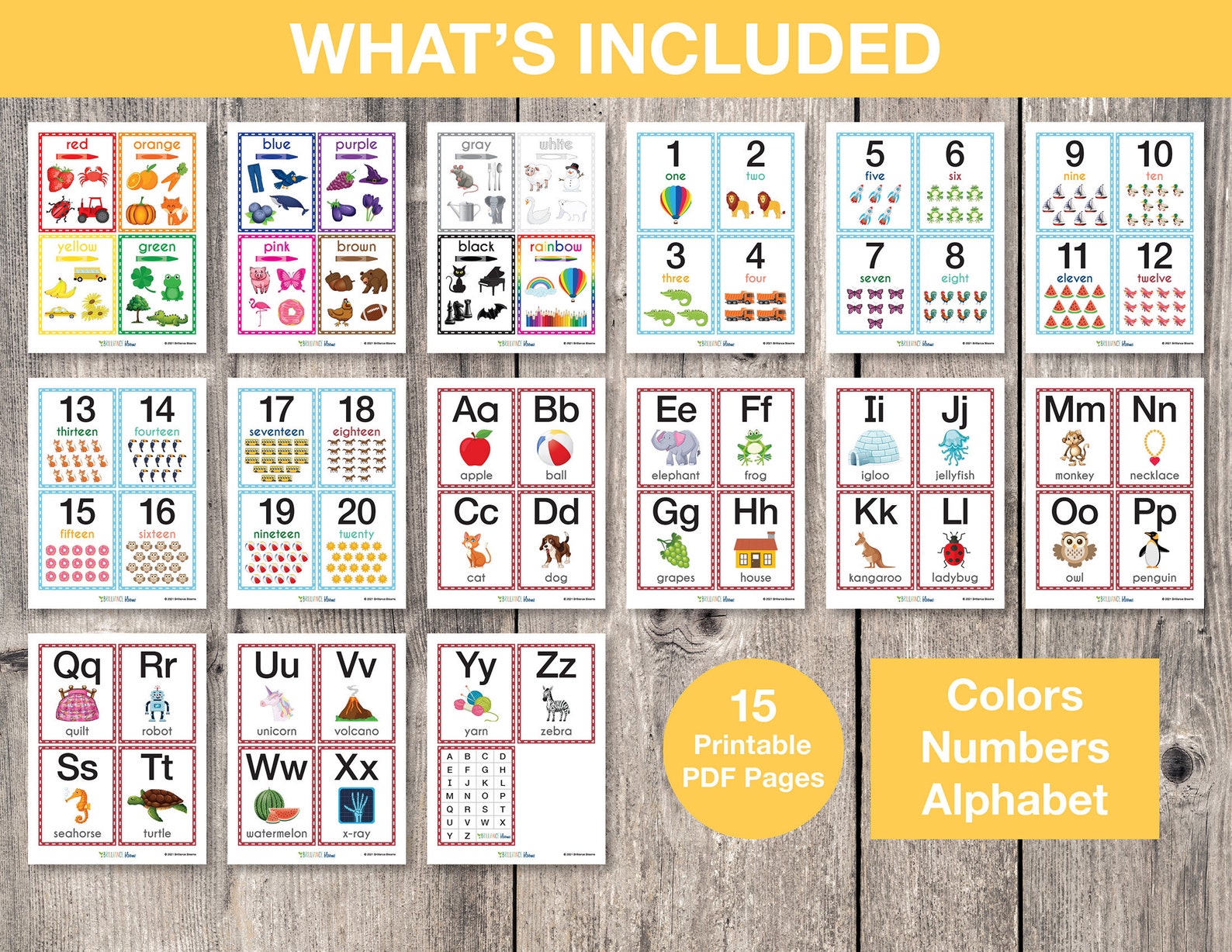 Printable Flashcards Bundle, Alphabet, Color Flashcards, Number ...