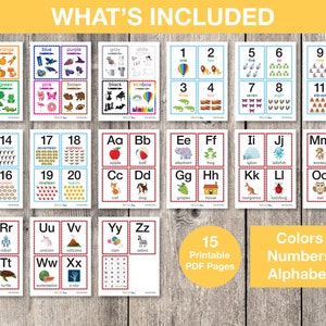 Printable Flashcards Bundle, Alphabet, Color Flashcards, Number ...
