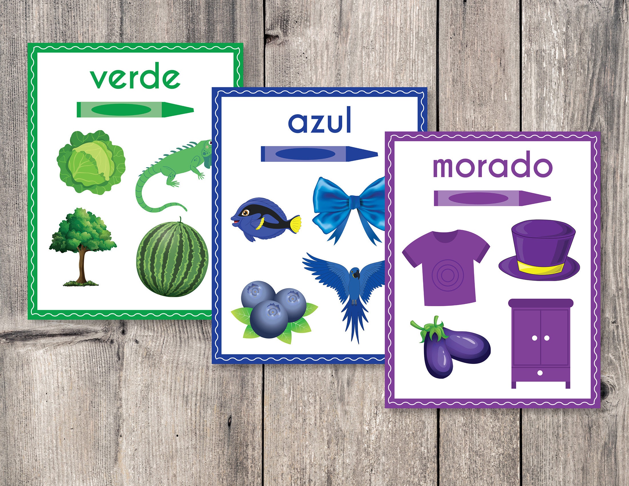 Spanish Printable Color Flashcards, Colors Flashcards, Preschool ...
