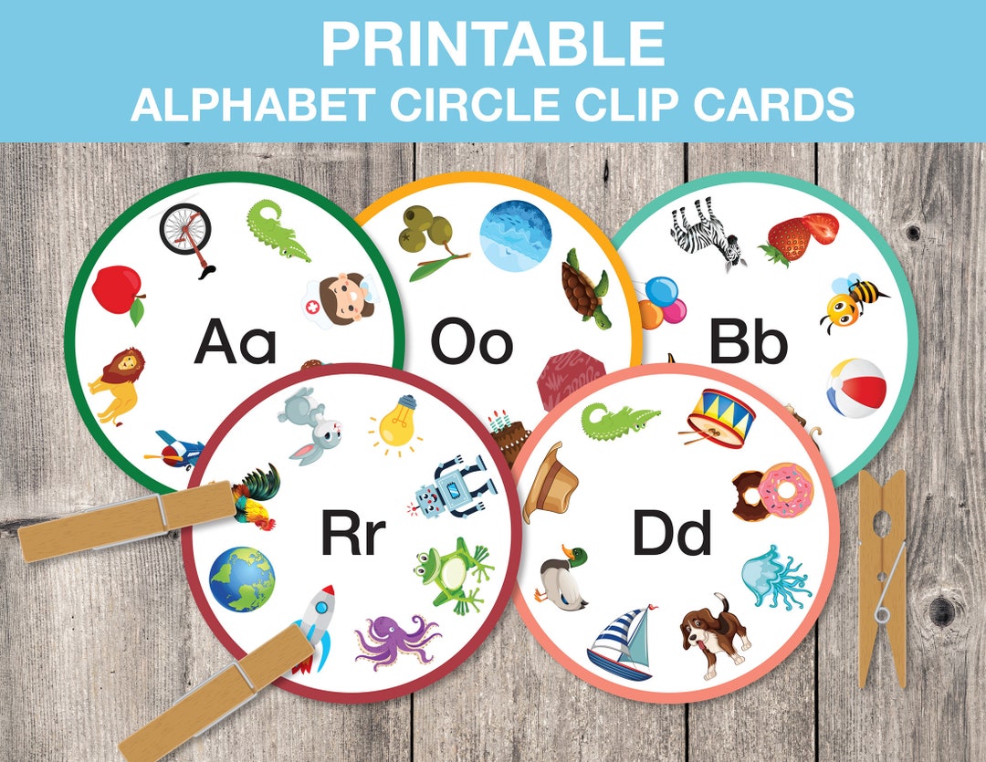Printable Alphabet Circle Clip Cards, Montessori Alphabet Cards ...
