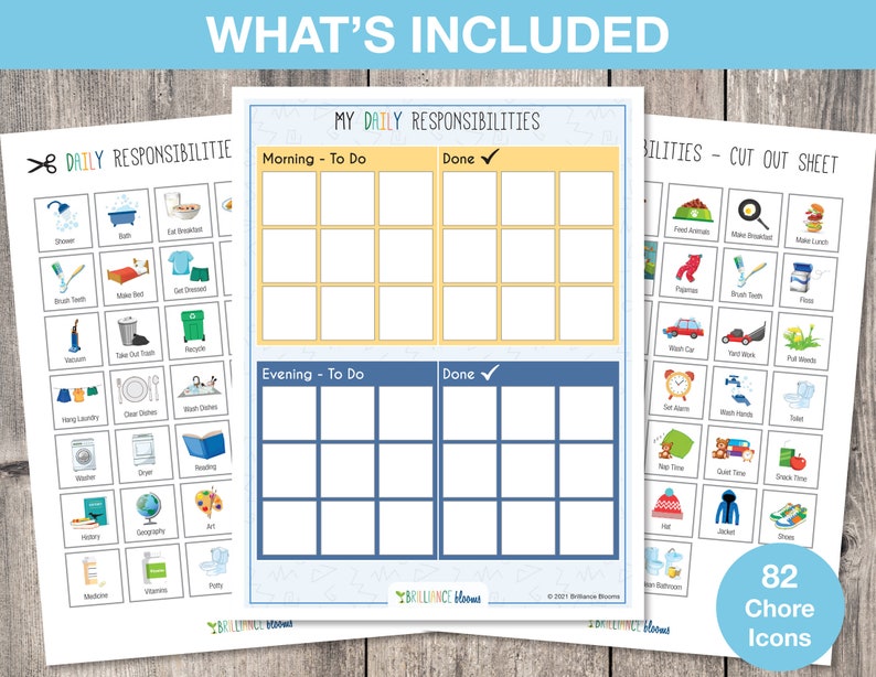 Printable Daily Responsibilities, Kids Routine, Chore Chart, Daily ...