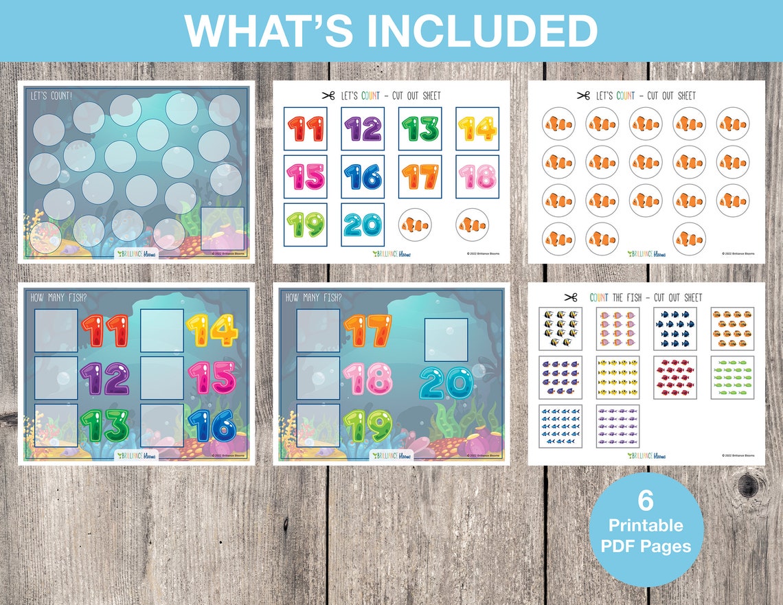 Printable Counting Activities Let's Count 11 to 20 Learn - Etsy
