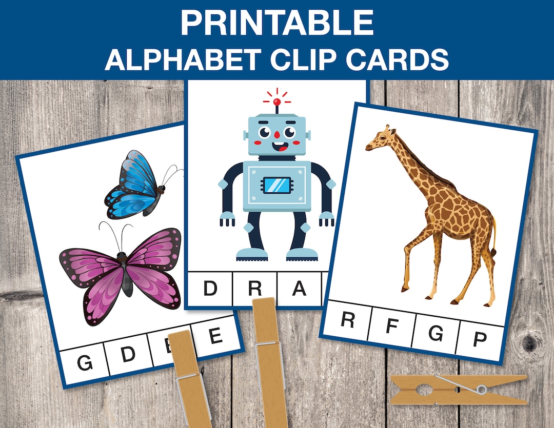 Printable Alphabet Clip Cards, Alphabet, Montessori Alphabet Cards ...