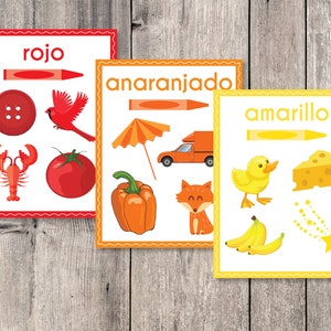 Spanish Printable Color Flashcards, Colors Flashcards, Preschool ...