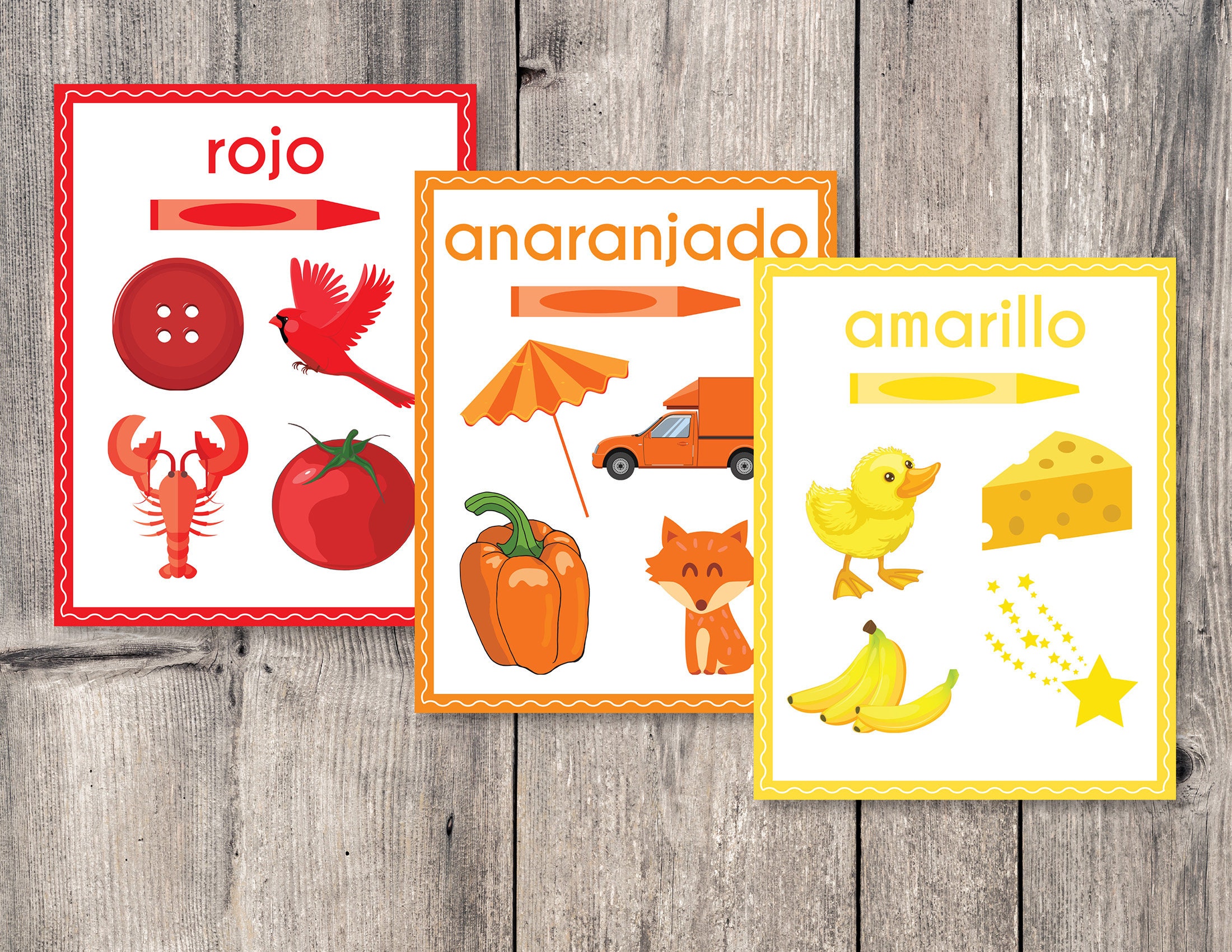 Spanish Printable Color Flashcards, Colors Flashcards, Preschool ...