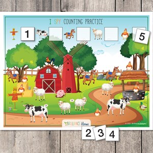 Printable Counting Activities, Farm Activity, Learn to Count, Preschool ...