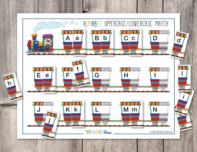 Printable Alphabet Matching Activity, Trains Alphabet Activity ...