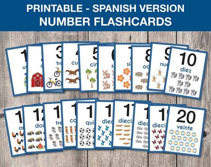 Spanish Number Flash Cards | Homeschool | Preschool Flashcards ...