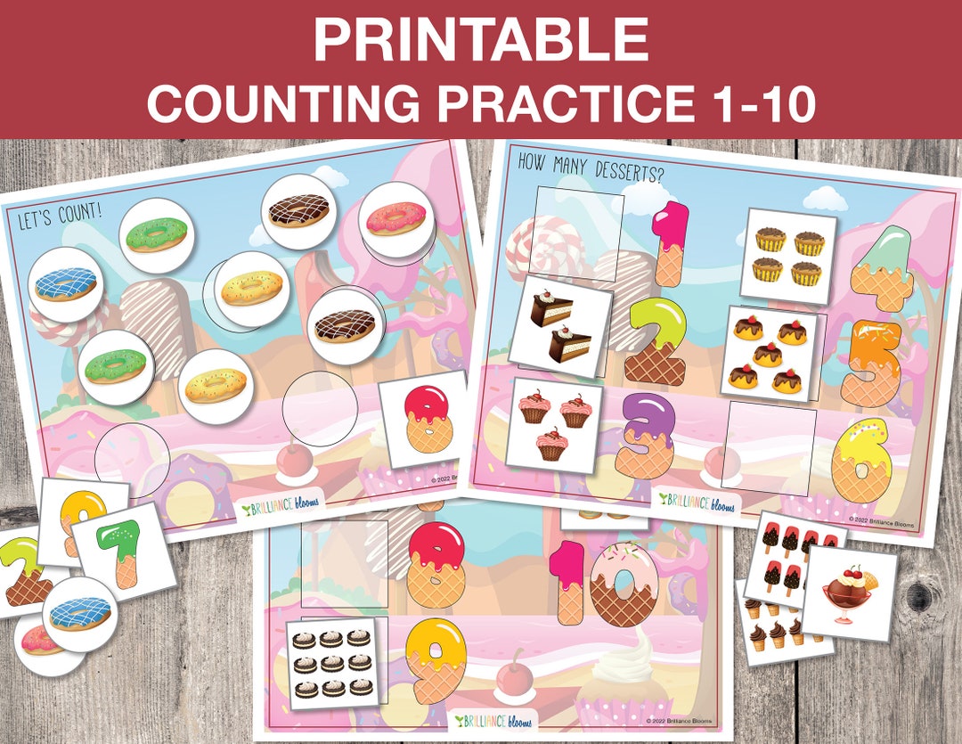 Printable Counting Activities Let's Count 1 to 10 Learn - Etsy