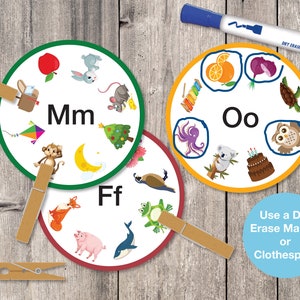 Printable Alphabet Circle Clip Cards, Montessori Alphabet Cards ...