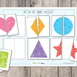 Printable Shape Matching Activity, Shape Sorting Activity, Preschool ...
