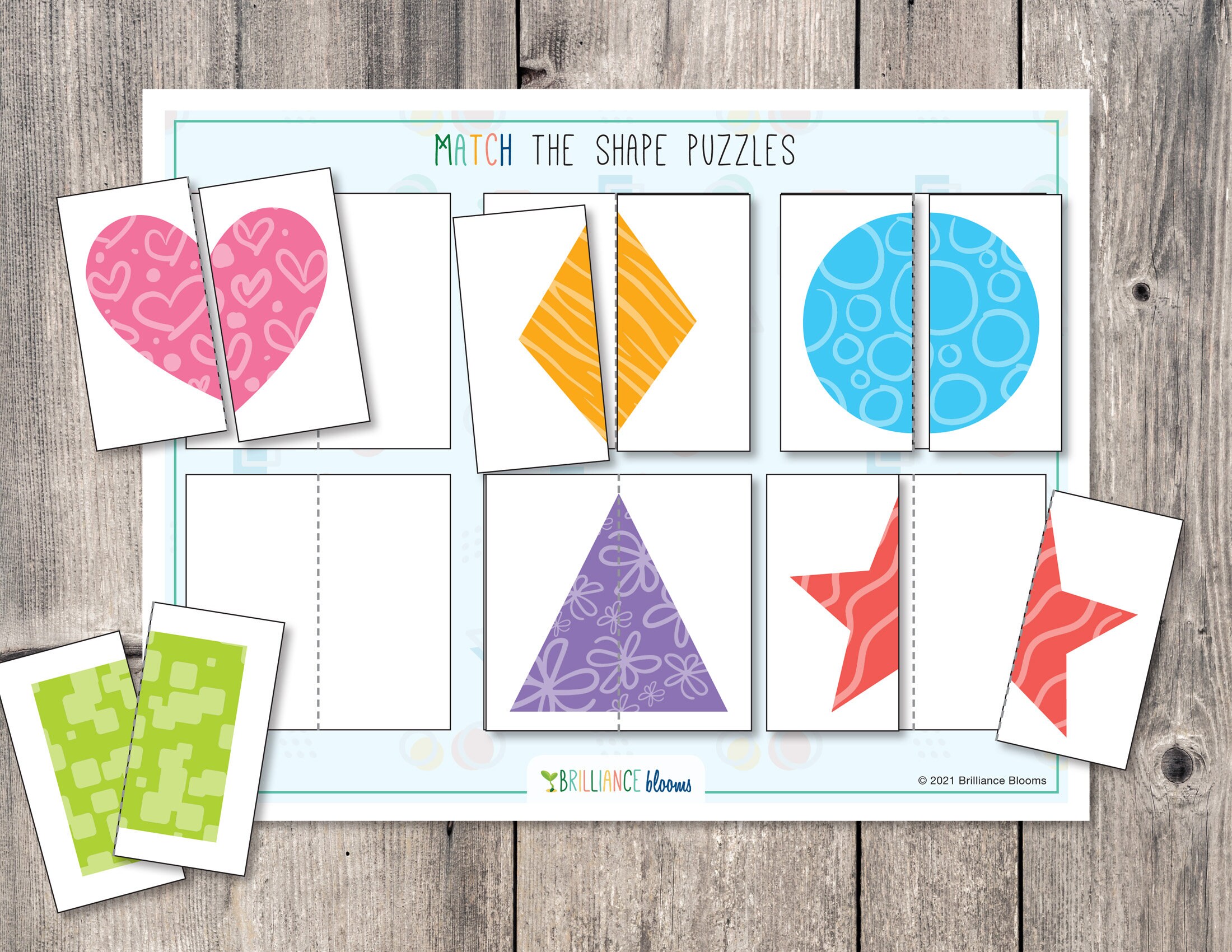 Printable Shape Matching Activity, Shape Sorting Activity, Preschool ...