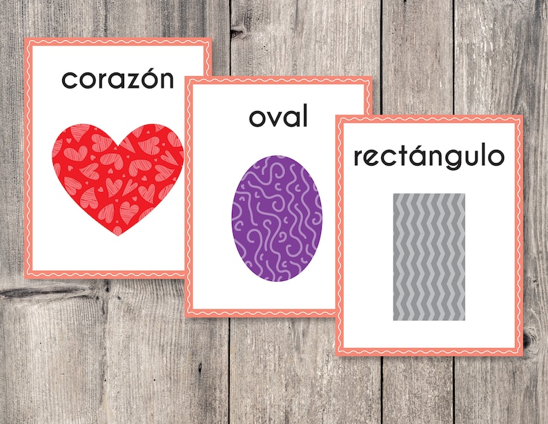 Spanish Printable Shapes Flashcards, Shapes Flashcards, Preschool ...