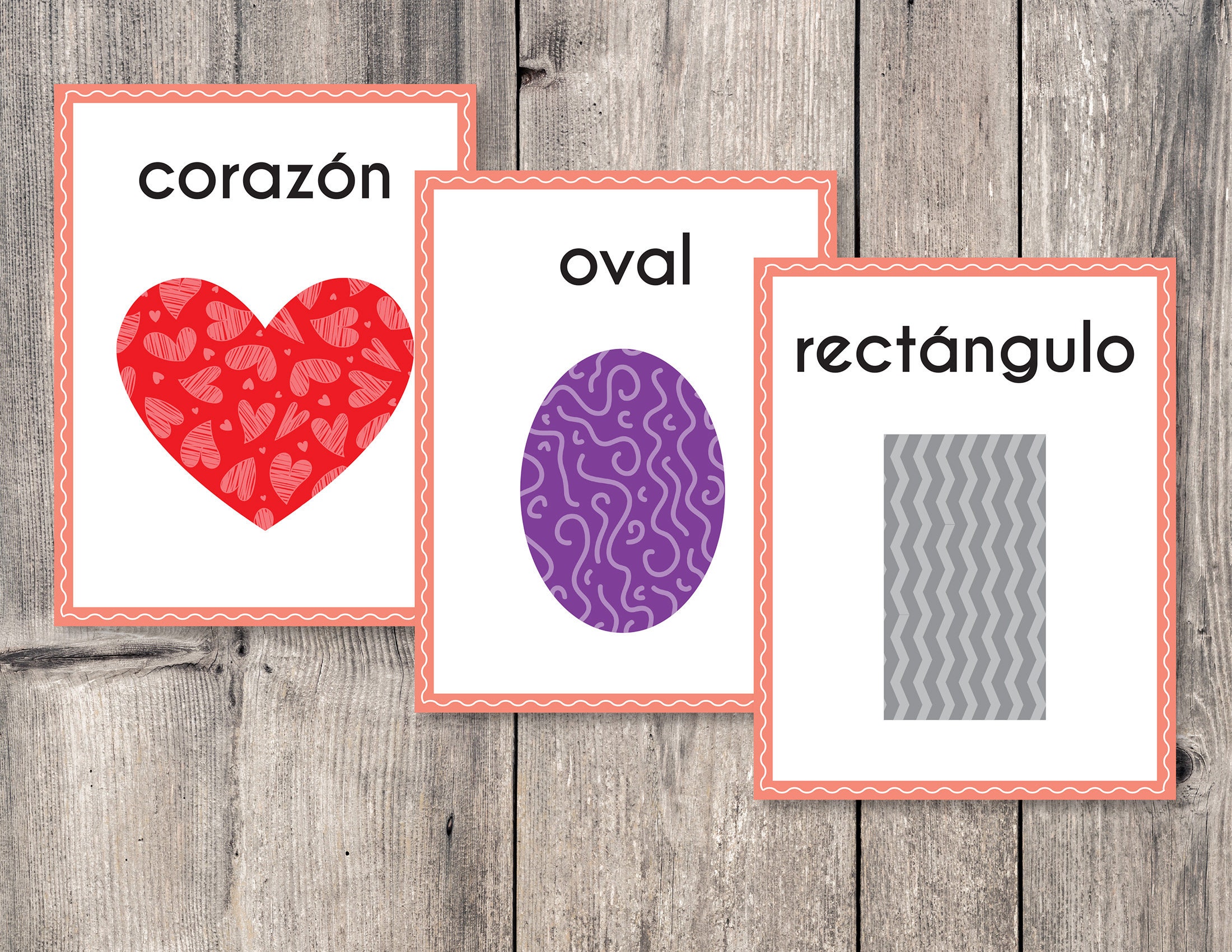 Spanish Printable Shapes Flashcards, Shapes Flashcards, Preschool ...