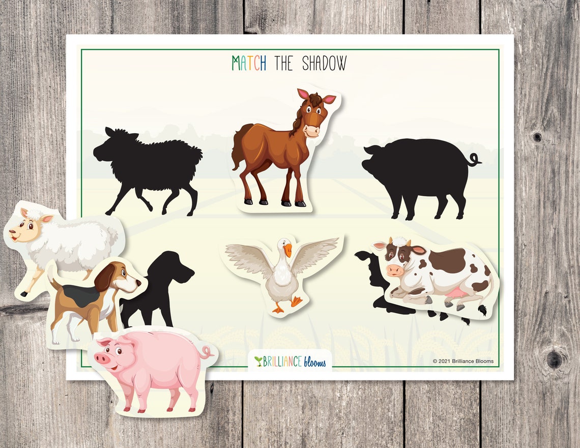 Printable Matching Activities, Farm Activity, Farm Animals Matching ...